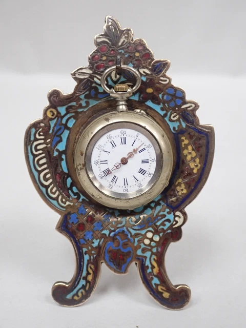 ANCIEN PORTE MONTRE à gousset en émail / émaux cloisonnés époque ...