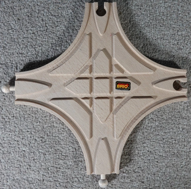 GENUINE BRIO 33465 Star Switch Track Piece 'X' for Wooden Railway Train ...