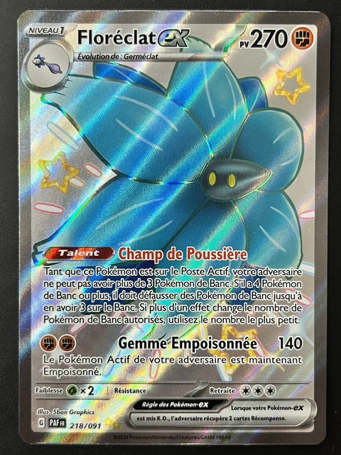 CARTE POKEMON FLORECLAT 218/091 EX FA Full Art Shiny EV4.5 PAF FR NEUF ...