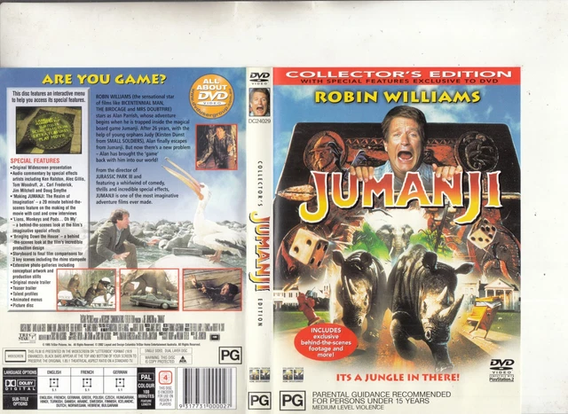 JUMANJI-1995-[ROBIN WILLIAMS]-JOE JOHMSTON Film-Movie JJF-DVD £14.40 ...
