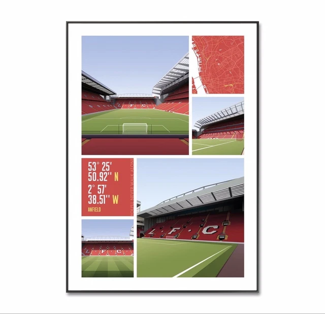 LIVERPOOL FOOTBALL POSTER, Anfield Stadium Print, Liverpool FC Print ...