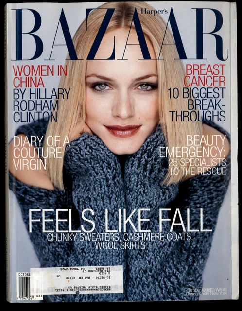 HARPER'S BAZAAR MAGAZINE October 1998 *Amber Valletta cover fashion ...