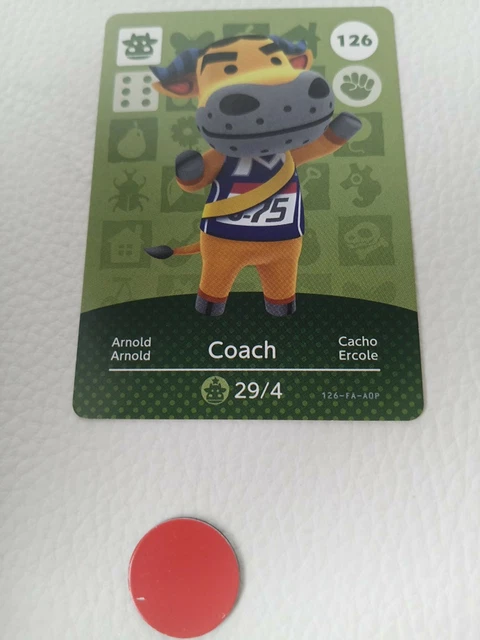 ORIGINAL AMIIBO KARTE Coach Arnold Nr. 126 EU | Animal Crossing Stier ...