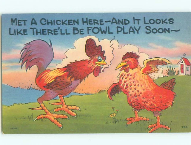 UNUSED PRE-CHROME COMIC HUMANIZED ROOSTER SMOKING CIGARETTE : clearance ...