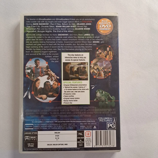 EVOLUTION 2001 DVD Sci-fi Comedy David Duchovny R4 LLM1 $12.95 ...