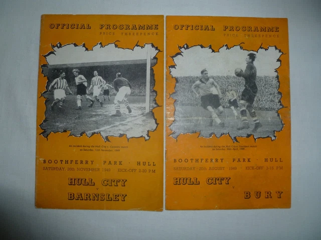 2 X 1940S 49/50 Hull City Football Programmes Job Lot Collection Black ...