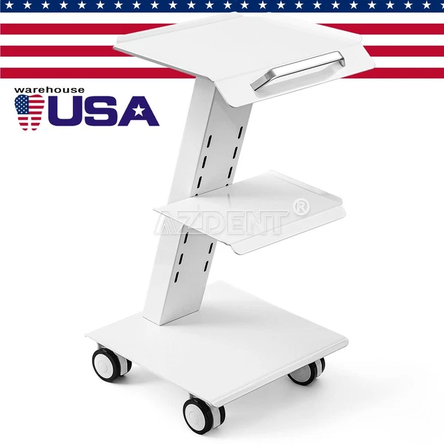 DENTAL METAL MEDICAL Cart Mobile Instrument Cart Trolley Double Castors ...