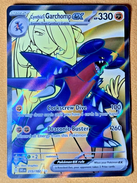 2025 POKEMON SV Destined Rivals Cynthia's Garchomp ex #215/182 $18.95 ...