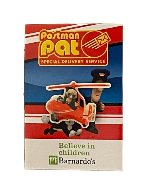 POSTMAN PAT & Jess Flying A Helicopter Barnardo’s Charity Pin Badge £3. ...