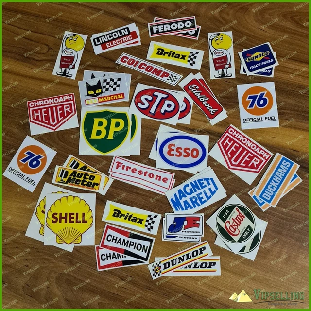 CLASSIC CAR RALLY/RACE HUGE 44 WORN RETRO EFFECT Stickers Decals Mini ...