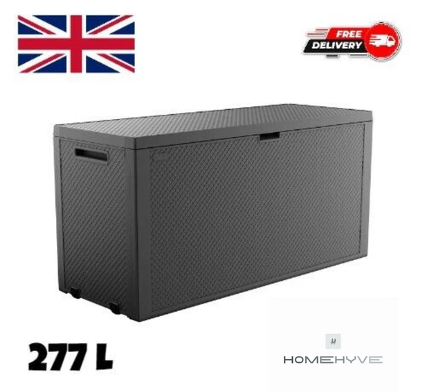 KETER EXTRA LARGE Waterproof Garden Storage Box Outdoor Bench Lockable ...