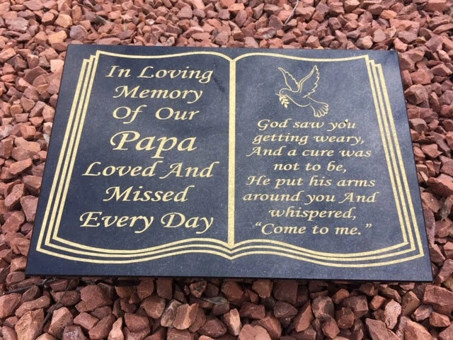 MEMORIAL STONE GRAVE marker headstone book design personalised with own ...