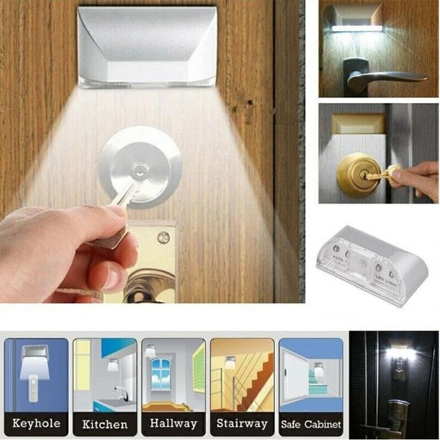 AUTO PIR MOTION Sensor LED Wireless Door Keyhole Light Lamp Night ...