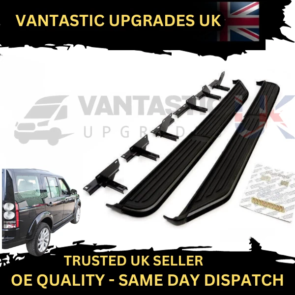 LAND ROVER DISCOVERY 3&4 New Black Edition Side Steps, Running Boards ...