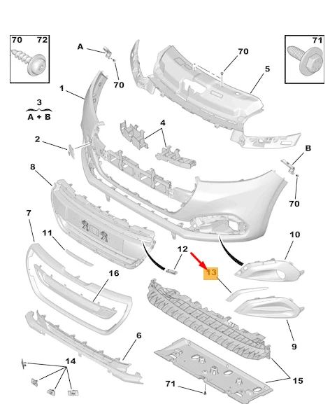 PEUGEOT 208 MK1 Front Bumper Left Trim 1613503080 New Genuine £167.92 ...