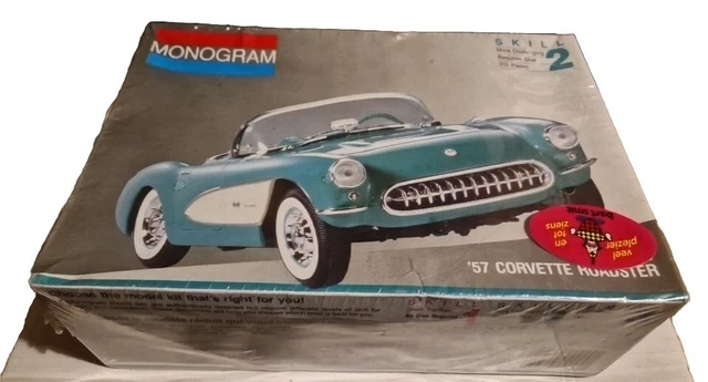 MONOGRAM 57 CORVETTE Roadster model kit 1/24 scale Boxed And Factory ...
