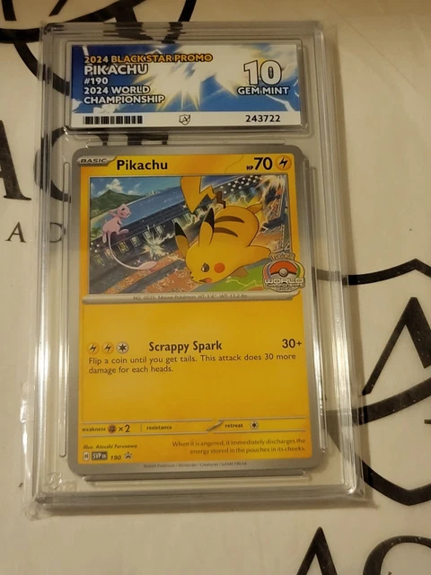 POKÉMON ACE 10 Pikachu SVP 190 World Championships 2024 Black Star ...