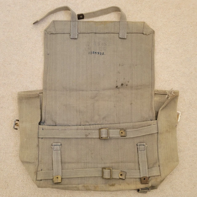 WW2 NAMED 1925 Pattern Webbing Top Back Small Pack British Army ...