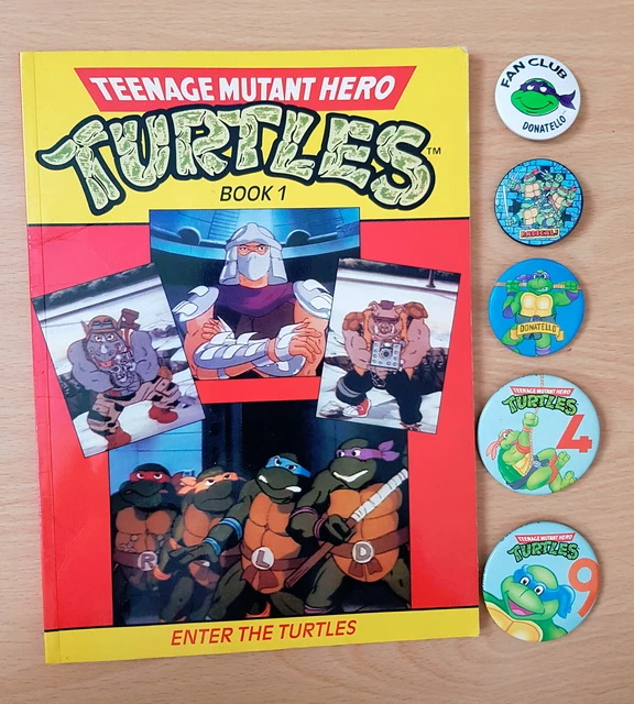 VINTAGE TEENAGE MUTANT Hero Turtles Book 1 plus Badges inc Fan Club ...