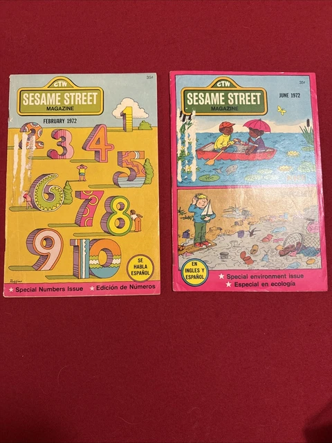 SESAME STREET MAGAZINE V2 #5, 9 february & June 1972 Posters Intact £16 ...