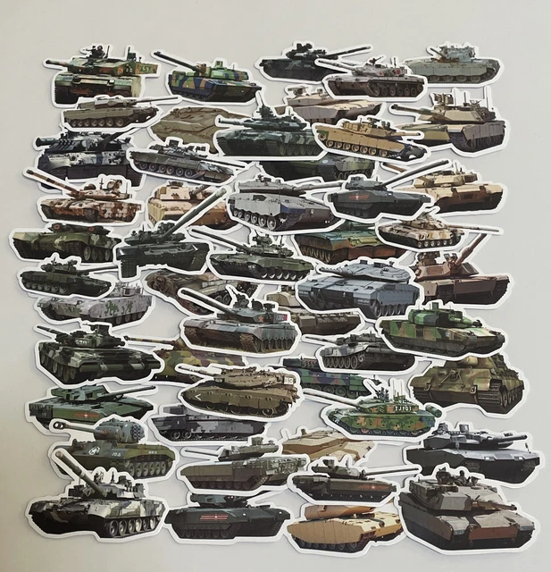 50 ARMY TANK Stickers Military Vehicle World War Tanks Vinyl Decals $9. ...