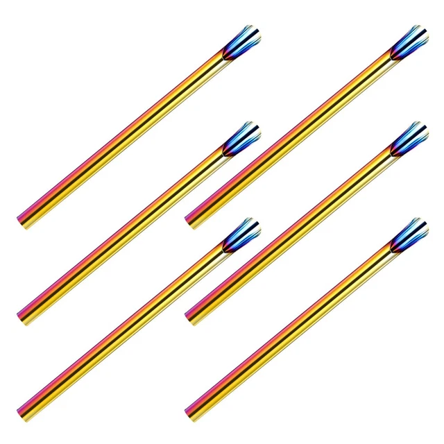 6PCS METAL STRAW With Spoon - Reusable Stirring Stick Straws With Scoop ...