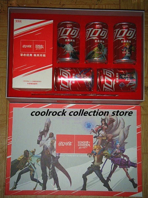 CHINA 2022 COCA cola coke LEAGUE OF LEGENDS 5 mini can set 200ml empty ...