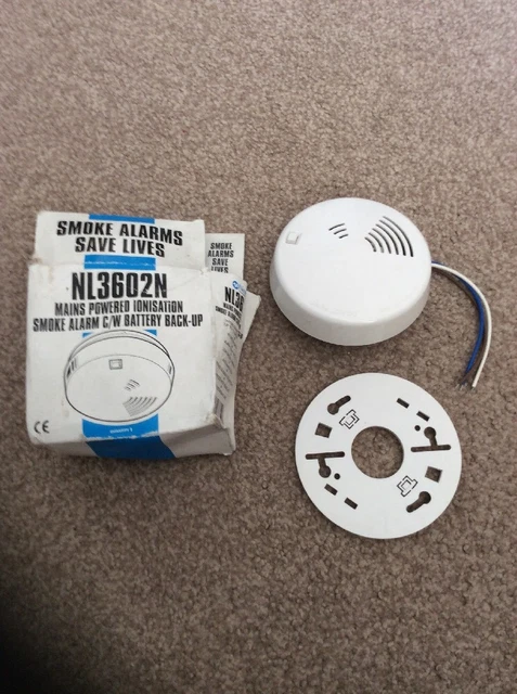 NEWLEC NL3602N MAIN powered ionisation Smoke Alarm C/W battery Back up ...