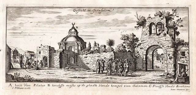 JERUSALEM ISRAEL PALESTINE Judaica Pilatus Peeters Engraving ...