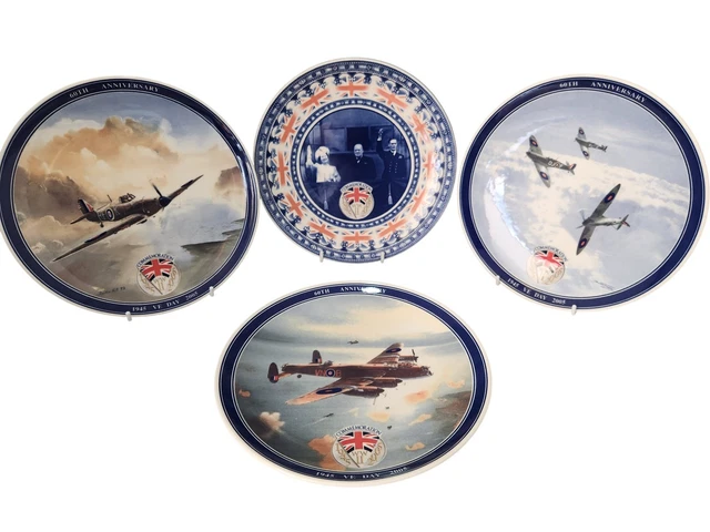 WEDGWOOD COMMEMORATIVE VE Day 60th Anniversary Collector Plates Set £15 ...