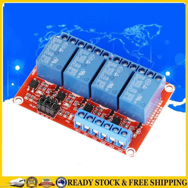 1/2/4/8 CHANNEL RELAY Switch Module with Optocoupler 5V 12V 24V (4 ...
