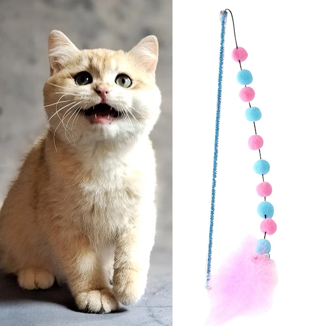 CAT STICK TOY Long Pole Relief Pressure Cartoon Type Cat Teaser Stick ...