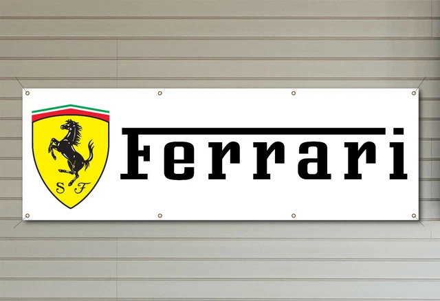 FERRARI CAR LOGO BADGE BANNER PVC Workshop Garage banner waterproof ...