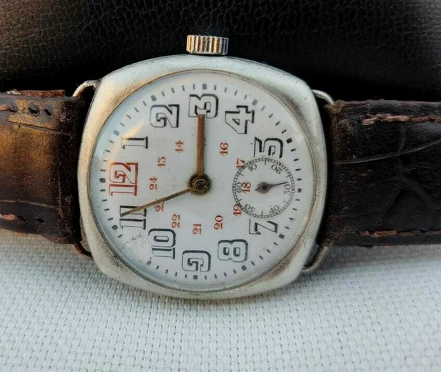 VINTAGE WW2 UNBRANDED SILVER Military Watch, Men's Wrist Watches Very ...