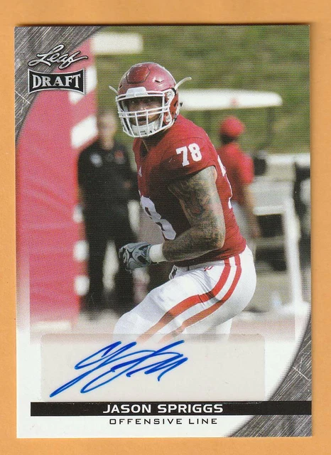 JASON SPRIGGS INDIANA Hoosiers AUTO 2016 Leaf Draft Green Bay Packers ...