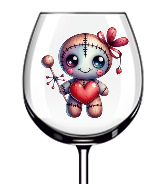 12X VALENTINE'S DAY Voodoo Doll Vinyl Sticker Decal Tumbler Wine Glass ...