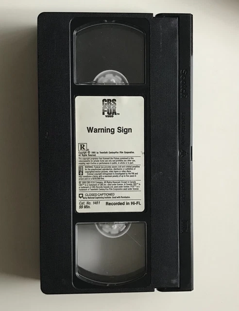 WARNING SIGN VHS Original CBS Fox 1st Release 80s Horror Sci-fi Cult ...