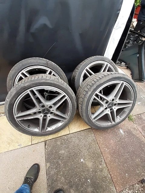 18& GENUINE MERCEDES AMG alloy wheels Rims & Tyres C class 5x112 Vito w205 £400.00 - PicClick UK