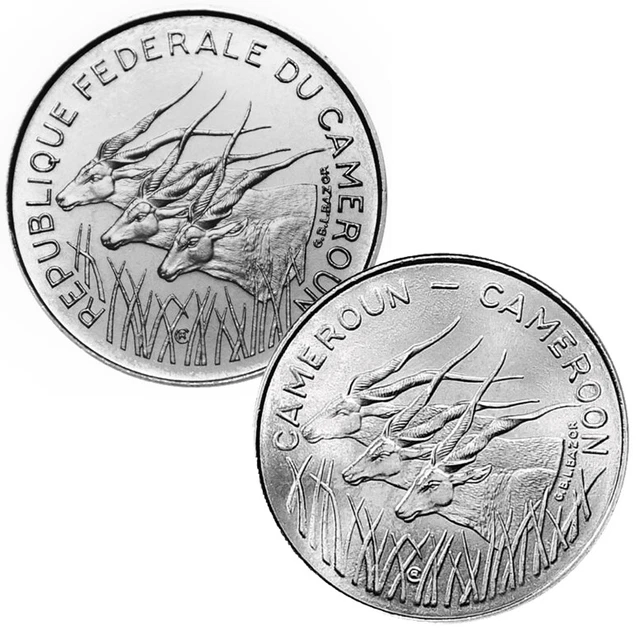 CAMEROON 100 FRANCS 1971/1975 BU 'Giant Eland' (2 coins) £25.50 ...