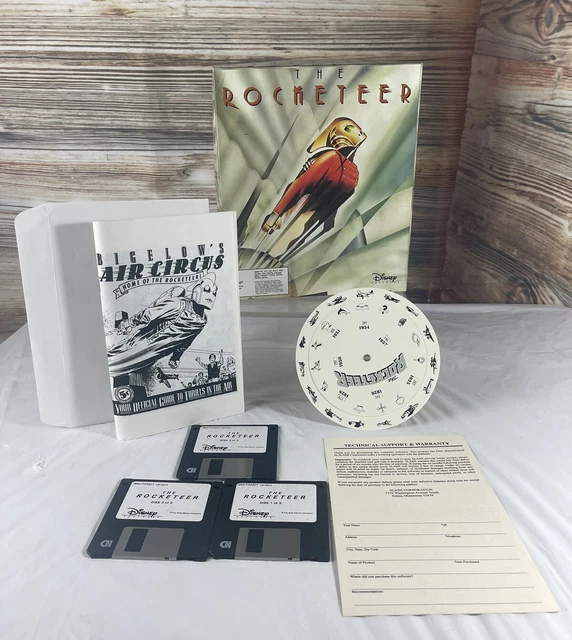 VINTAGE 90S DISNEY'S The Rocketeer Big Box PC IBM Computer Game 3 Disks ...