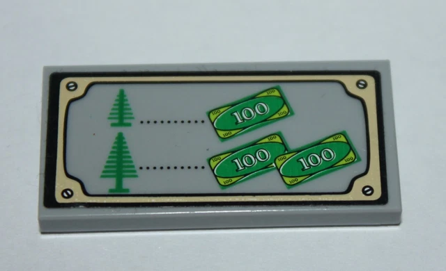 LEGO TILE 2X4 with Trees and Money Pattern ref 87079pb0104 set 10216 ...