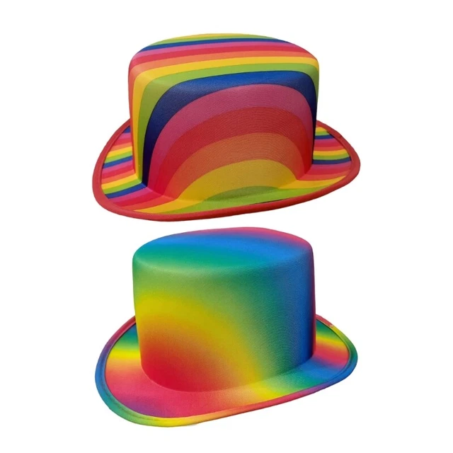RAINBOW COLOR TALL Hat Festival Props Hat Carnivals Party Hat for ...
