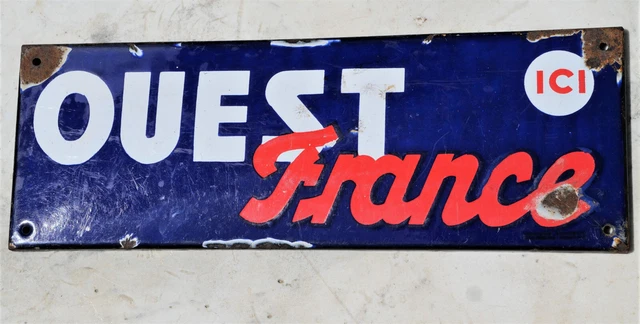 RARE ANCIENNE PLAQUE émaillée bombée OUEST FRANCE années 40/50 EUR 80,00 - PicClick FR