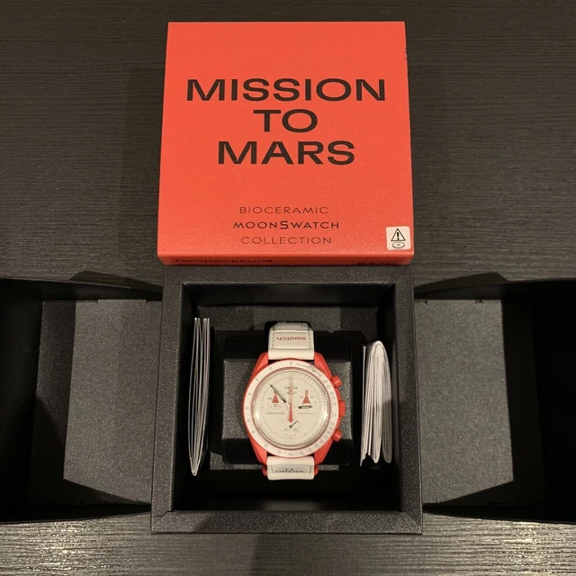 NEW SWATCH X Omega Bioceramic Moonswatch Mission To Mars - w/ Box and ...