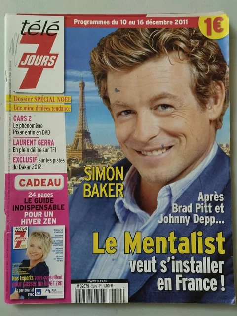 TÉLÉ 7 JOURS 10/12/2011; Simon Baker; Le Mentalist/ Patrick Bruel/ I ...