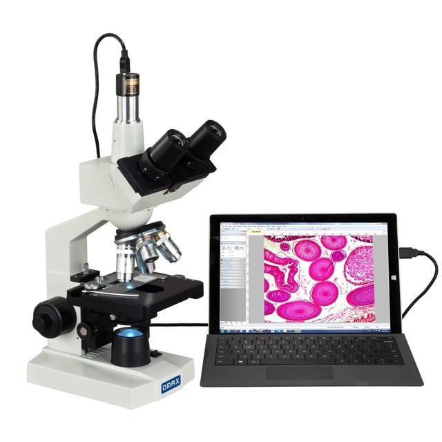 OMAX 40X-2000X DIGITAL Lab Trinocular Compound LED Microscope with 1 ...