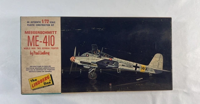 VINTAGE 1966 LINDBERG Messerschmitt ME-410 WWII German Fighter Plane ...
