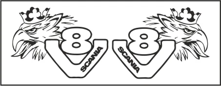 AUTOCOLLANT CAMION SCANIA V8 - Autocollant carrosserie logo Scania V8 ...