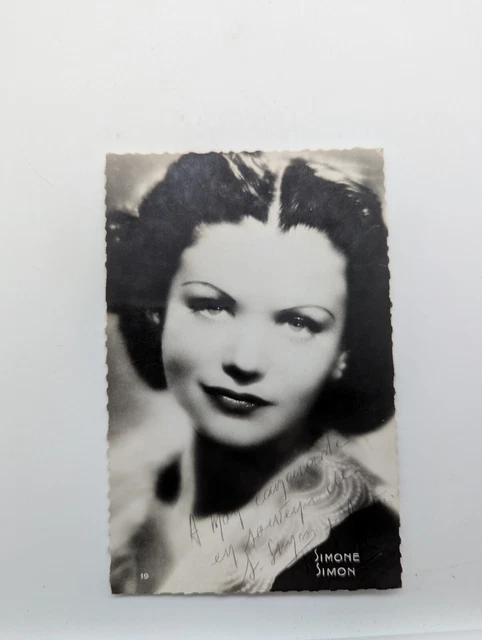 AUTOGRAPHE, DÉDICACE SUR photo, Simone Simon, carte postale EUR 23,80 ...