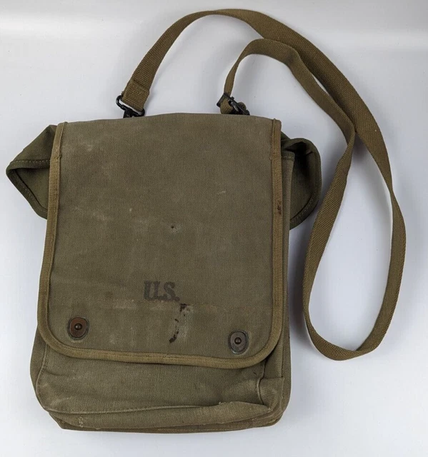 VINTAGE WW2 1943 US Army KADIN Canvas Field Tool Sketch Bag Military ...